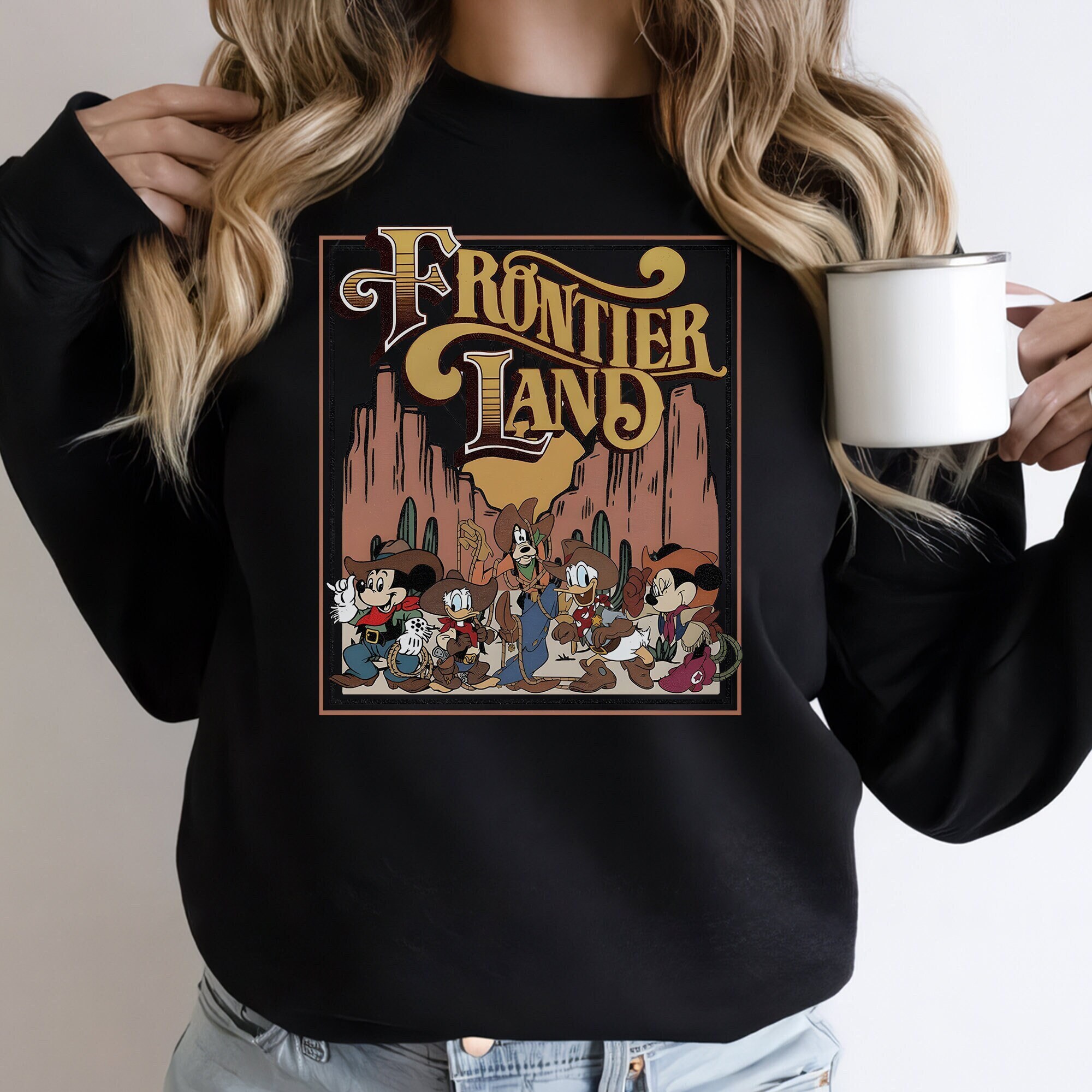 Vintage Cowboy Mickey Frontier Land Sweatshirt Mickey and - Etsy