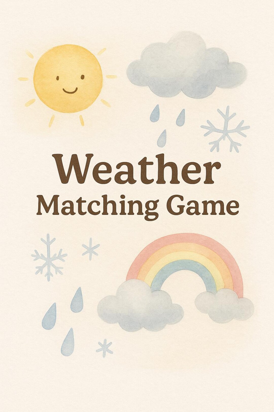 Weather Matching Game - Printable for Preschoolers - Etsy