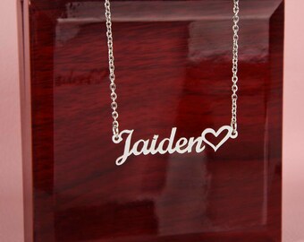 Name Necklace GABRIELA Personalized Custom Made Heart Shaped - Etsy