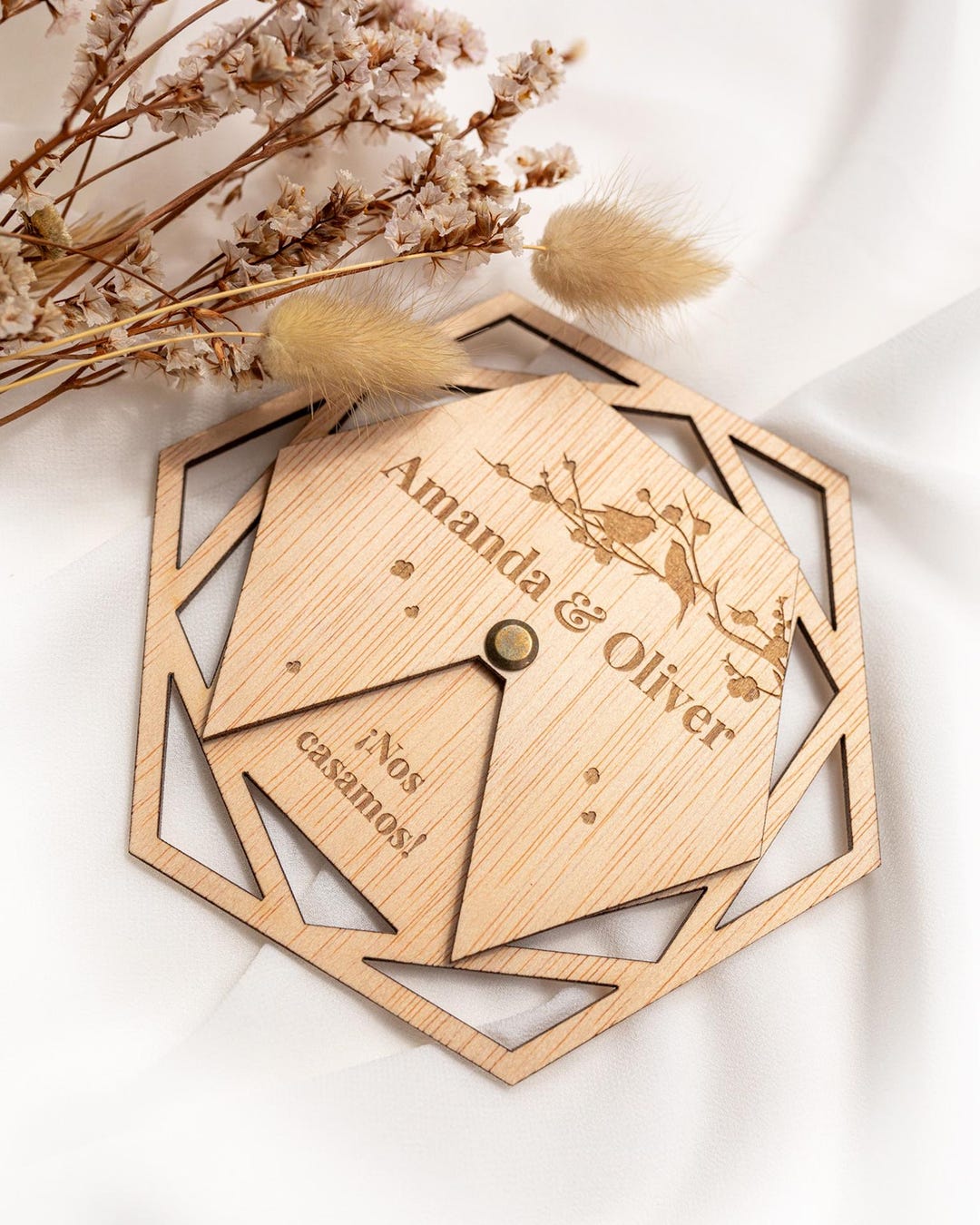 Wooden Rotating Invitation Nida Model Customizable - Etsy UK