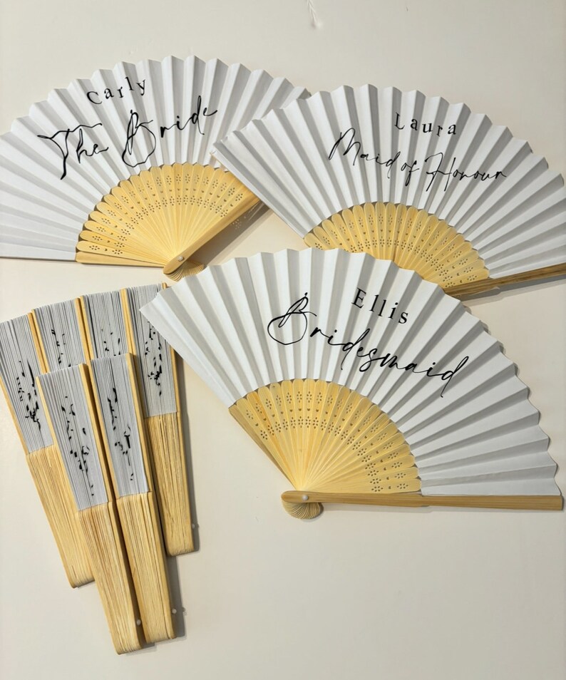 Personalised Wedding Fan Hen Party Fan Bridesmaid Gift Girls Holiday ...