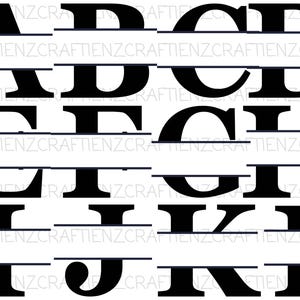 Split Alphabet From Monogram Letters A-Z, Instant Download, Monogram ...