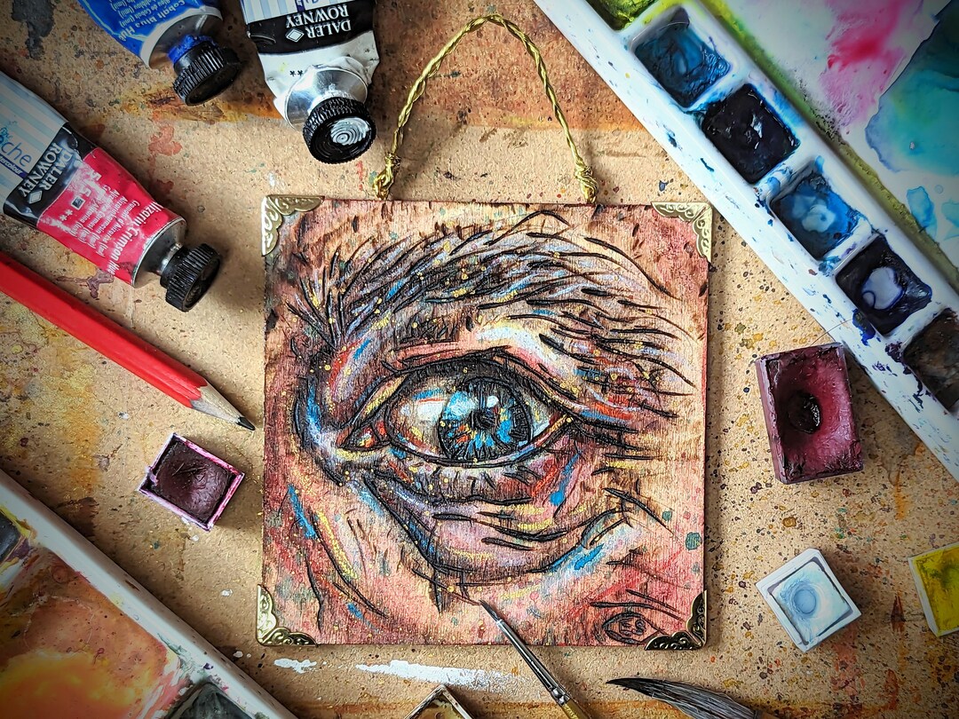 Pyrography Eye Art - Pyrography Artwork - Small Hanging Artwork ...