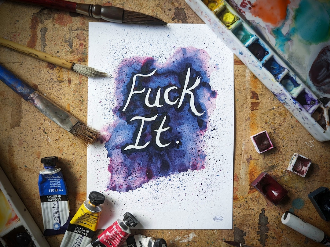 Swear Art Print - Swear Art Office Wall - Silly Art for Office - Funny ...