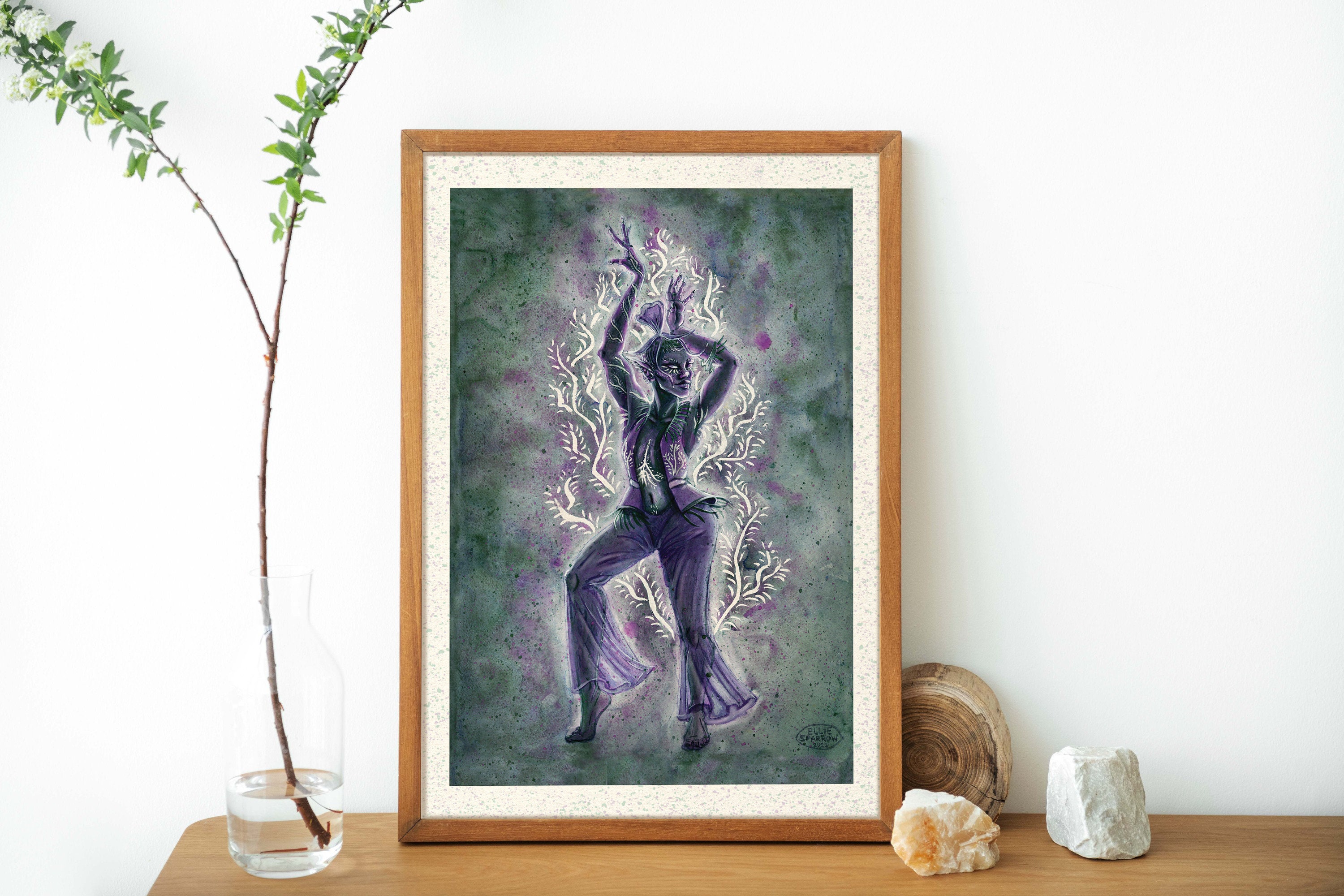 Rosemary Herb Character Art - Herb Art Print - Witchy Kitchen Art Print ...