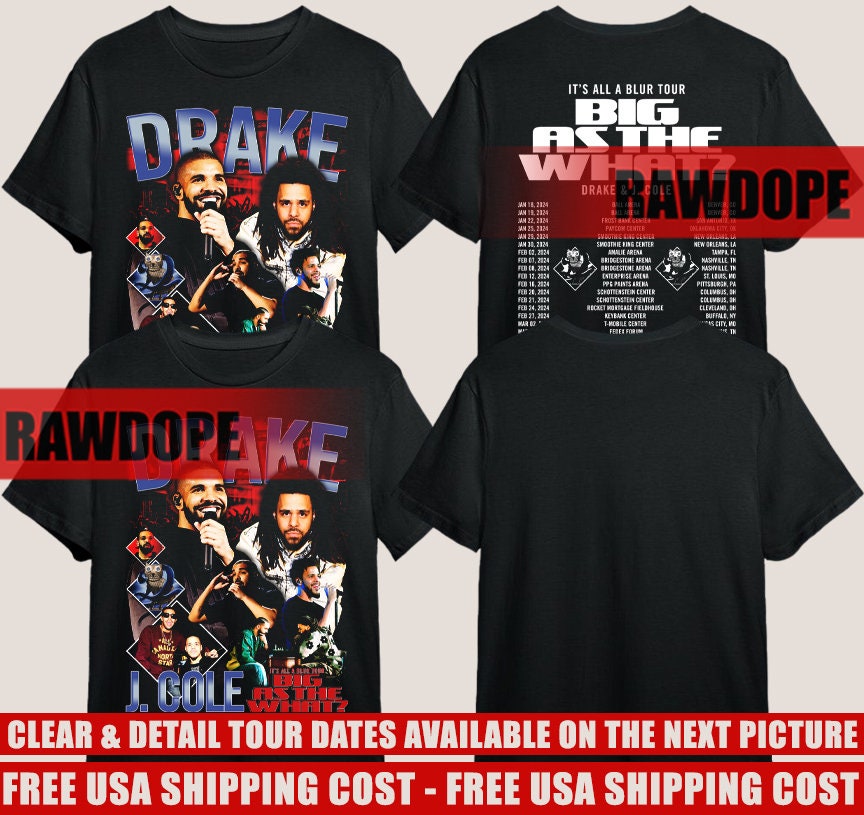 It's All A Blur Tour 2024 Big As the What? Drake J. Cole T-shirt Drake ...