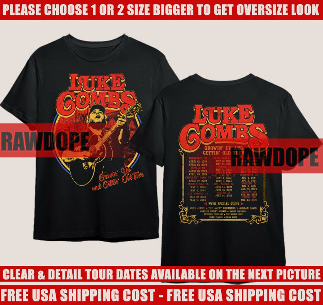 Luke Combs 2024 Tour T Shirt Luke Combs Growin Up And Gettin Old T