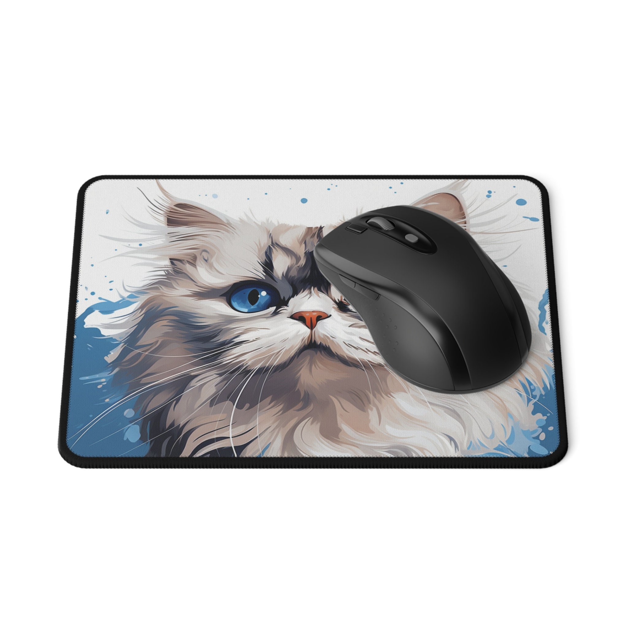 Persian Blues Artistic White Persian Cat Non-slip Mouse Pads - Etsy