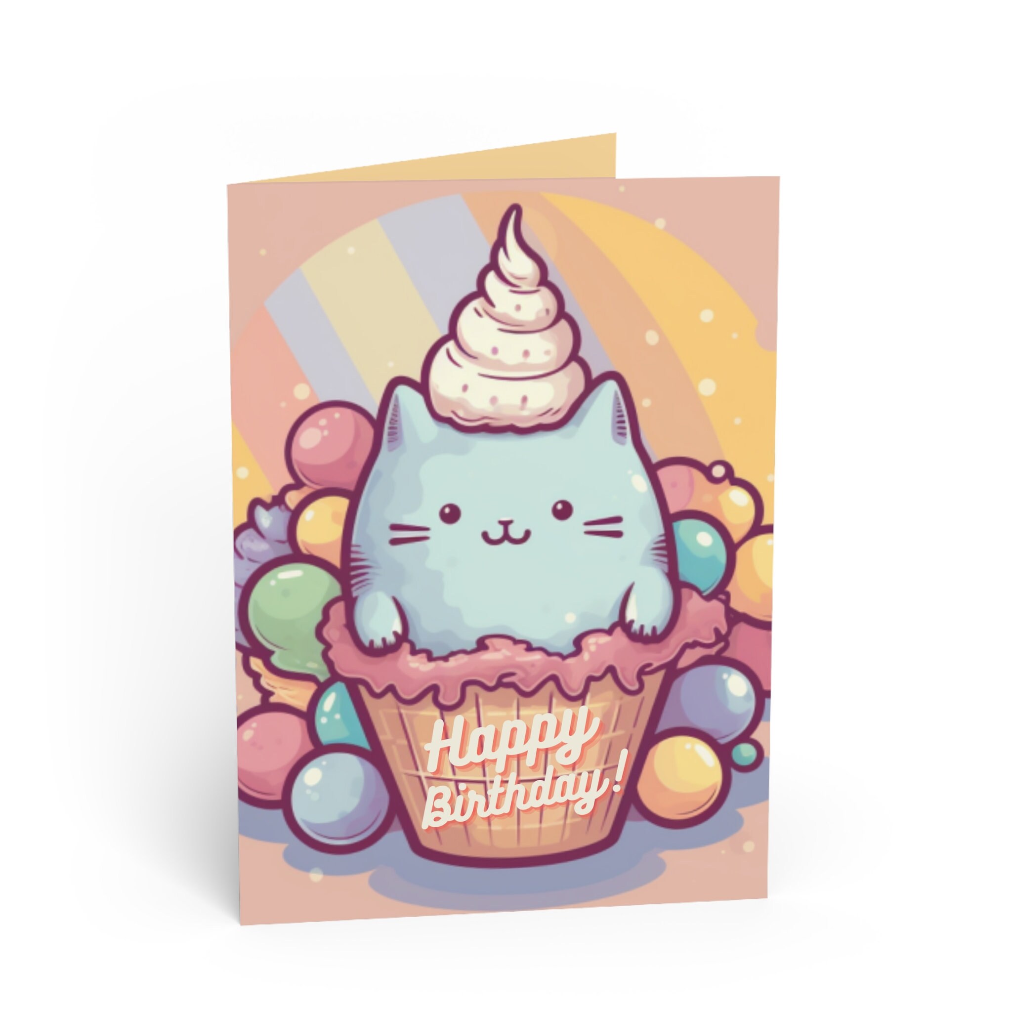 Purrfectly Sweet Birthday - A Pusheen Style Cat Happy Birthday Greeting ...