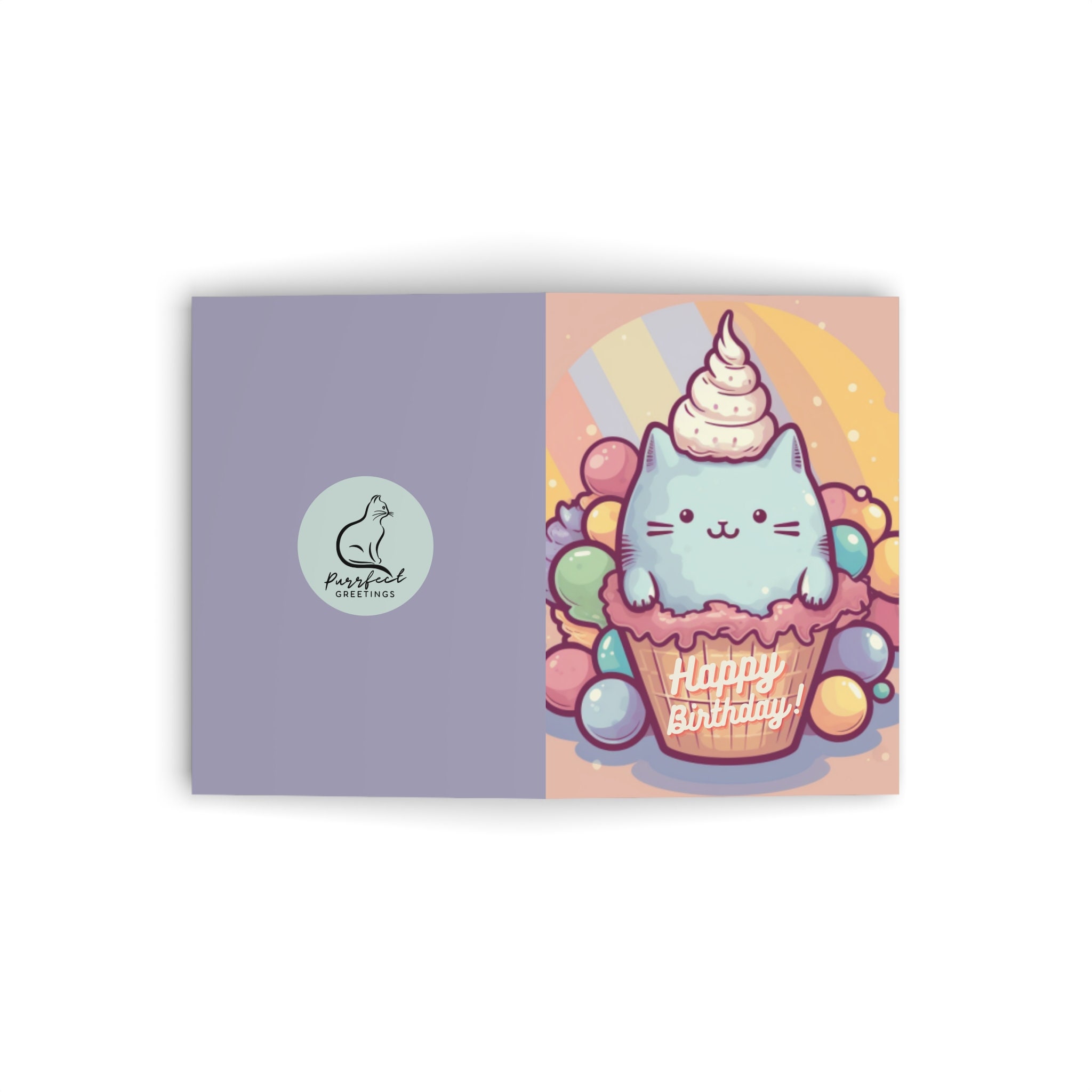 Purrfectly Sweet Birthday - A Pusheen Style Cat Happy Birthday Greeting ...