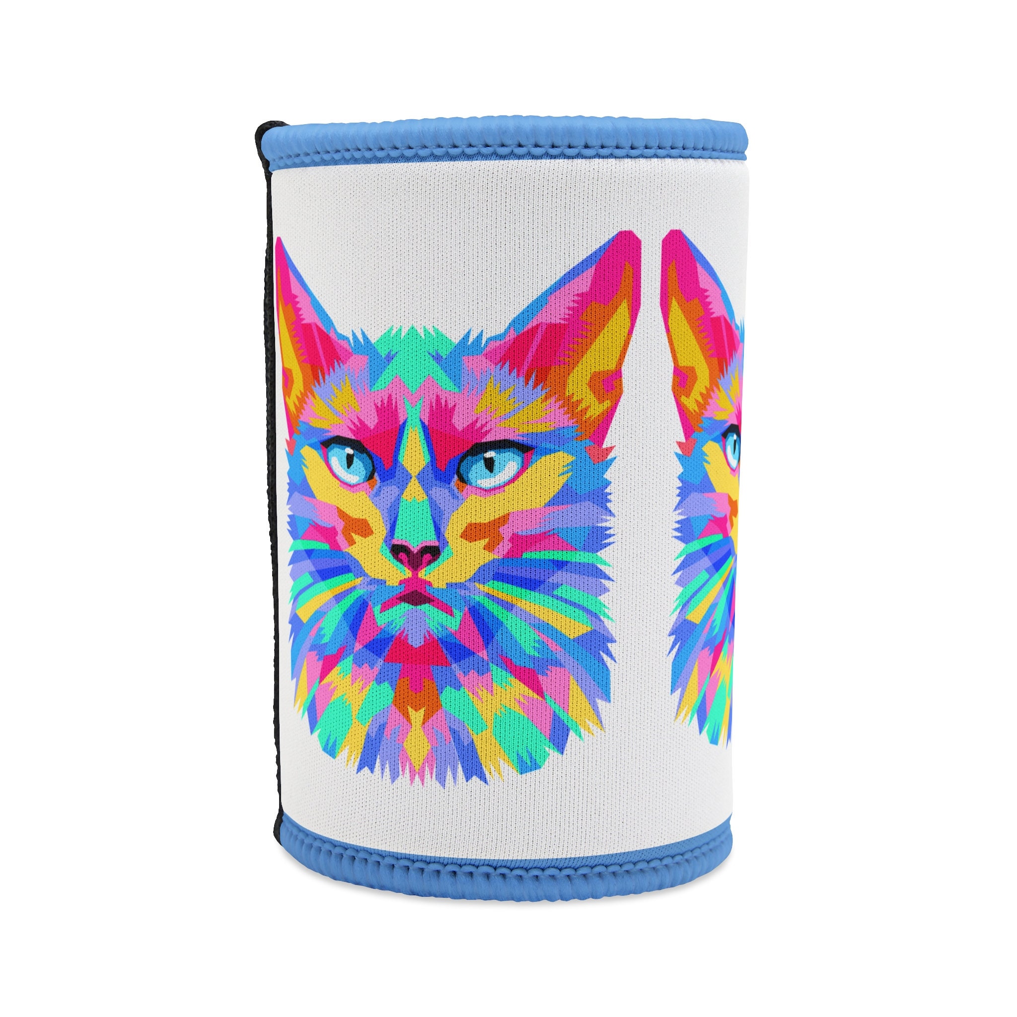 Purr-fectly Cool Cat Head Pattern Stubbie Holder - Etsy