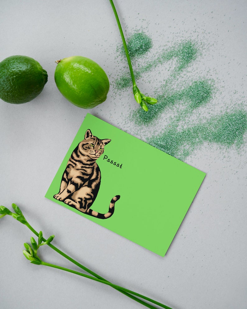 The Tabby Pssst Birthday Card - Etsy UK