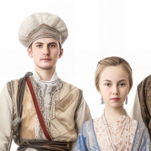 Greeting Card Family Portraits Tsar 3 Illustration of the Ancient ...
