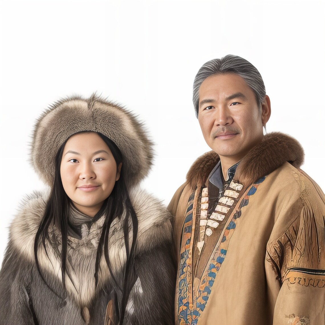 Greeting Card Family Portraits Inuit 1 Illustration of the Ancient ...