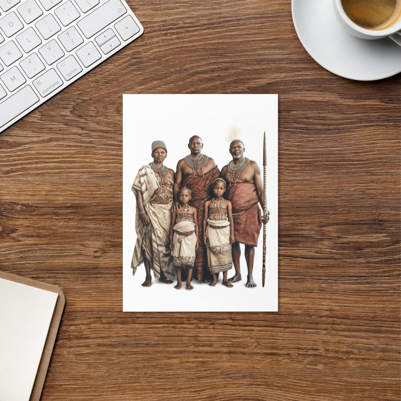 Greeting Card Family Portraits Zulu 2 Illustration of the Ancient ...