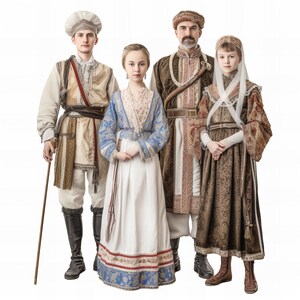 Greeting Card Family Portraits Tsar 3 Illustration of the Ancient ...