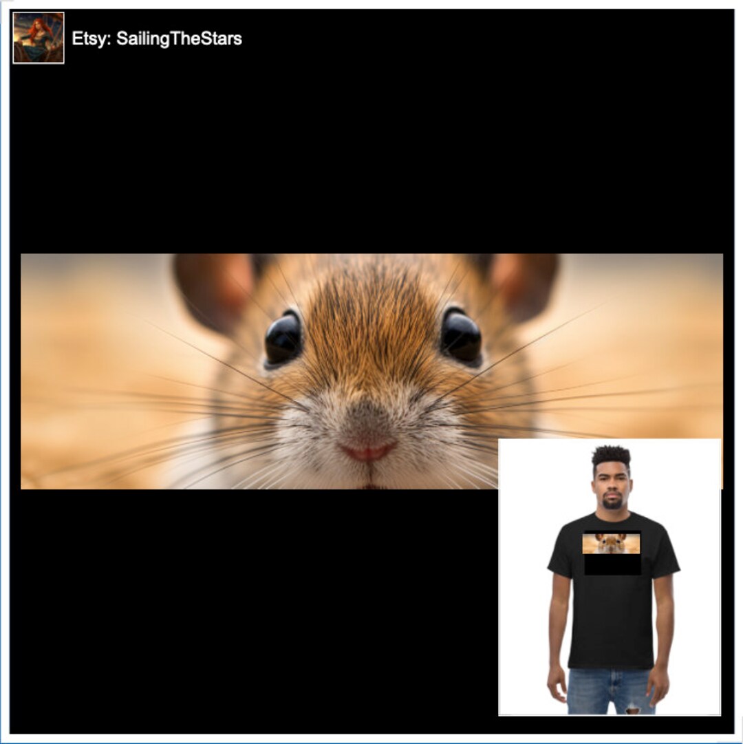 Eyes Animal Portrait Man’s T-shirt- Gerbil 2 Wild Animal Lover Wildlife ...