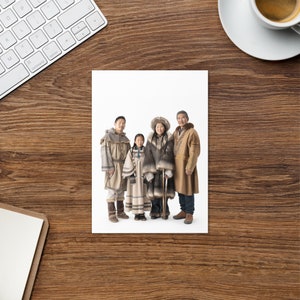 Greeting Card Family Portraits Inuit 1 Illustration of the Ancient ...