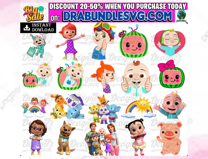 Cocomelon Svg Bundle Cocomelon Clipart Cocomelon Party - Etsy