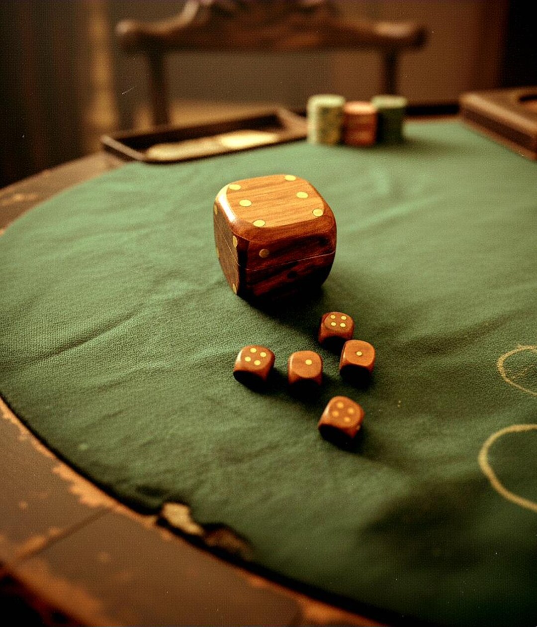 Antique Handcrafted Wooden Dice Set With Box – Vintage Collector’s Game ...