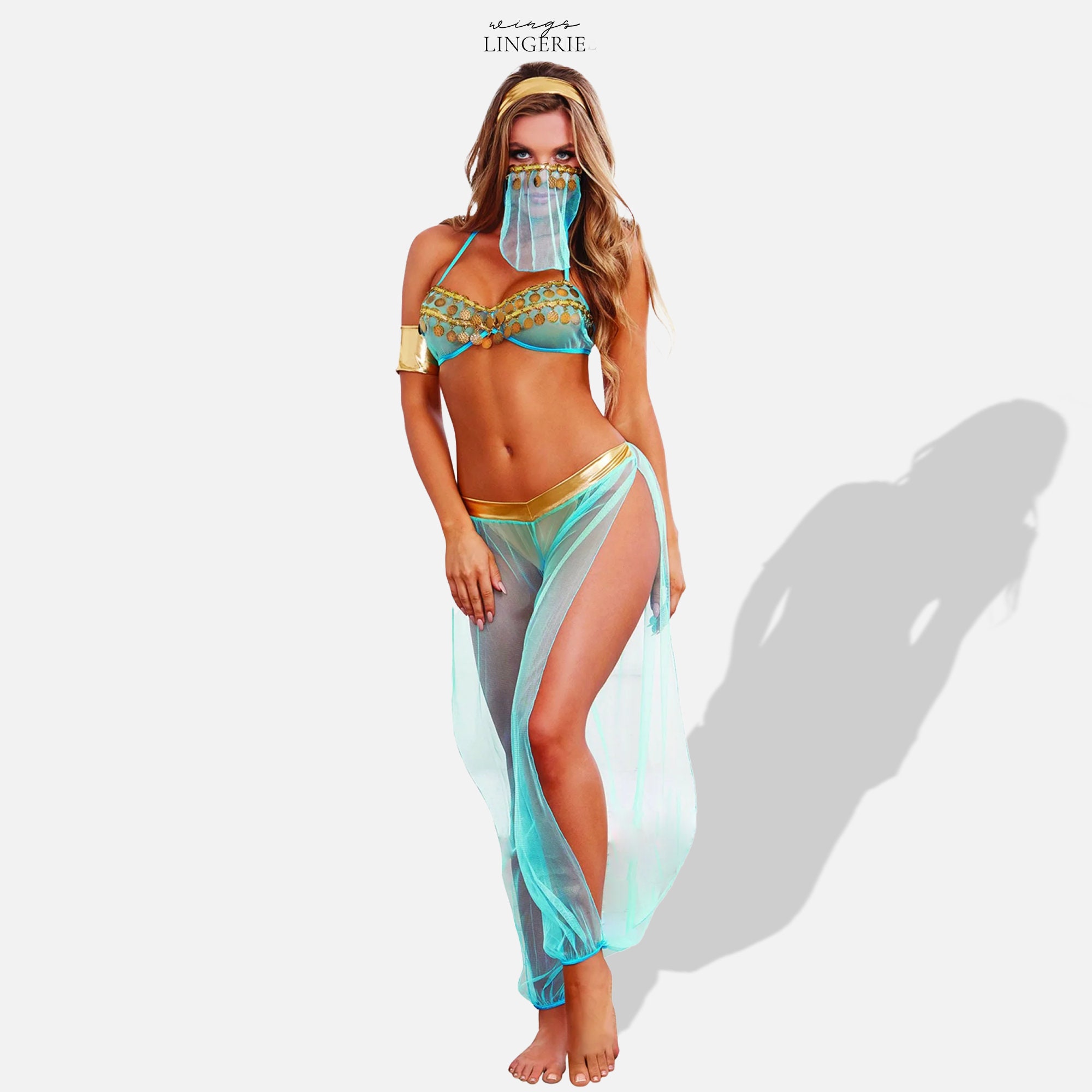 Blue Belly Dancer Costume 6 Pcs Authentic Dance Costume Etsy