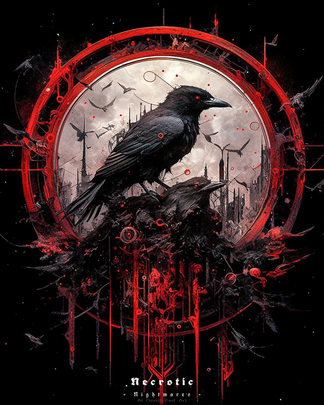 Crows Oath-gothic Style Crow-dark Necrotic Crow-splatter Style Art ...