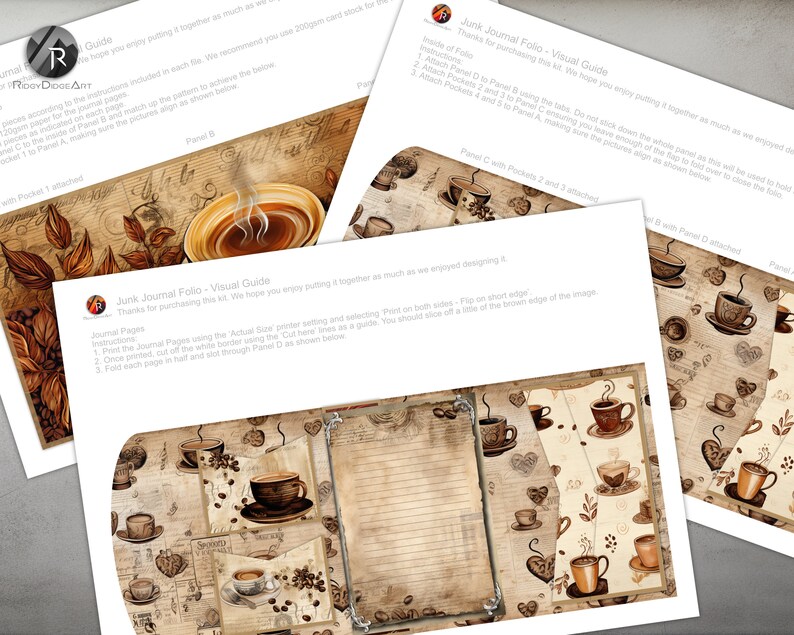 Coffee Lovers Junk Journal Folio Kit | Coffee Bean | Caffeine Lover ...