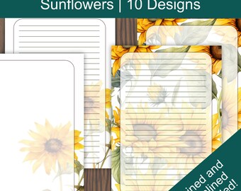 Watercolour Dried Flowers Printable Note Paper, Stationery Writing Set, Instant Download ...