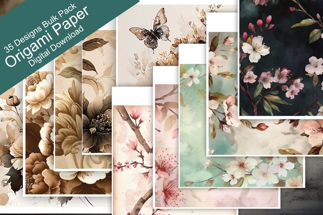 Bulk Pack X 35 Printable Origami Paper, Digital Download, Sunflower ...