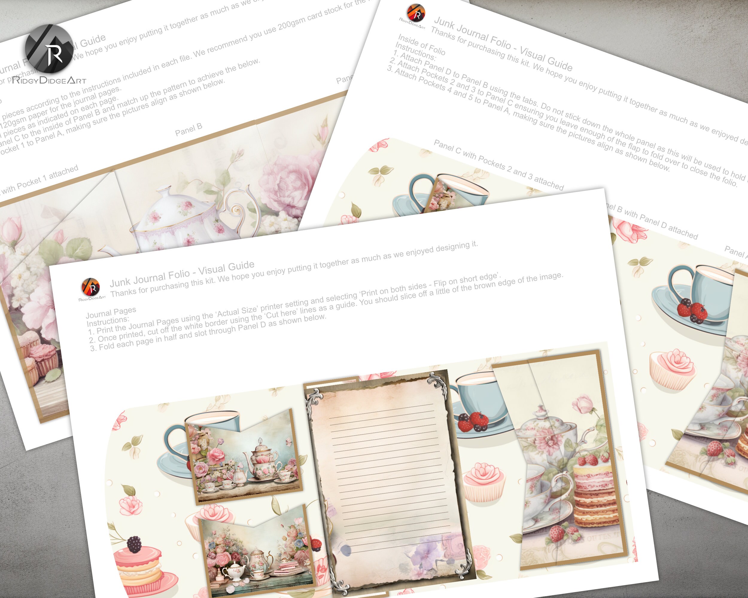 Elegant High Tea Junk Journal Folio Kit | Tea Pots | Tea Lovers ...