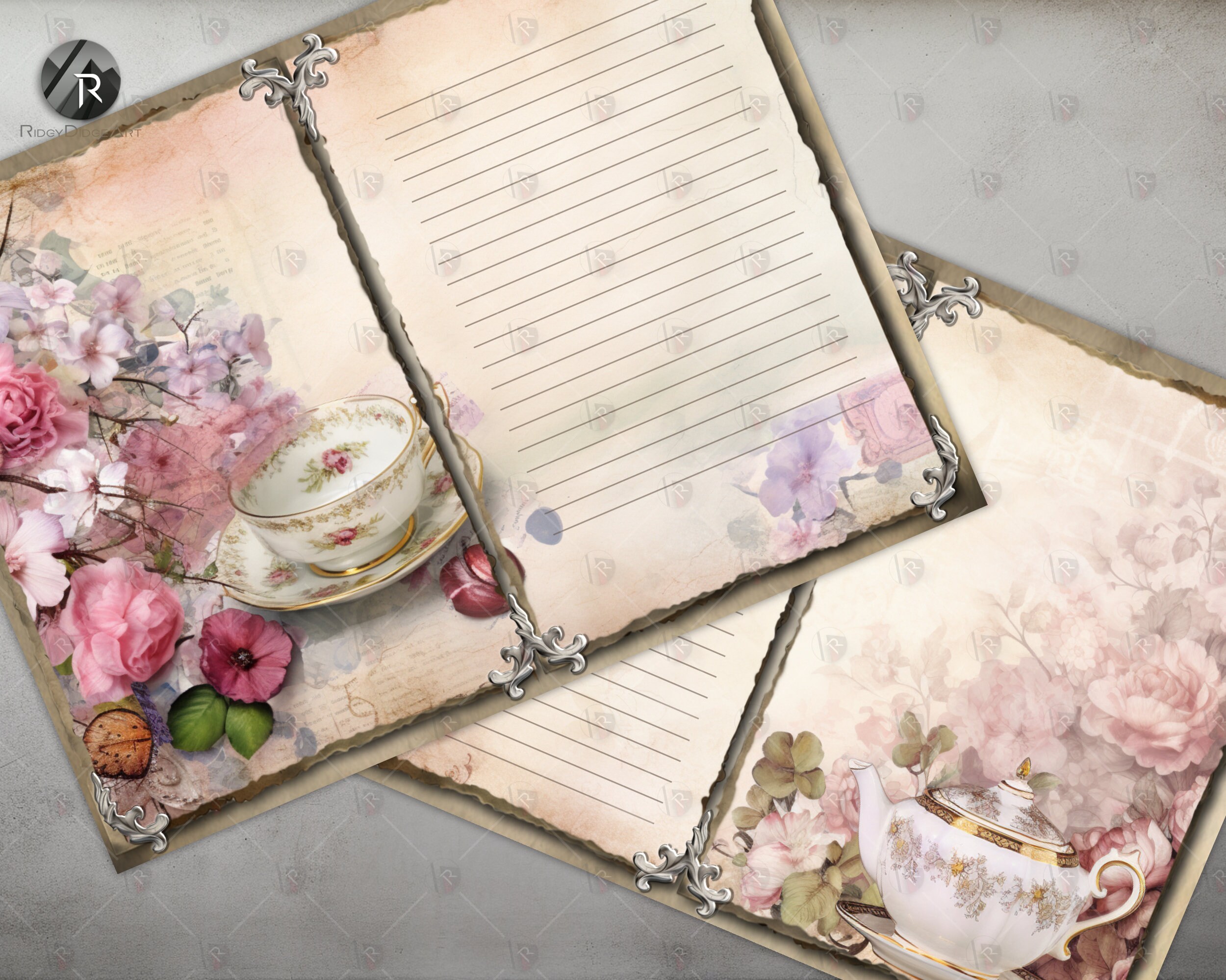 Elegant High Tea Junk Journal Folio Kit | Tea Pots | Tea Lovers ...