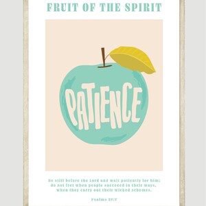 Fruit of the Spirit Printable Patience Bible Verse Wall Art Galatians 5 ...