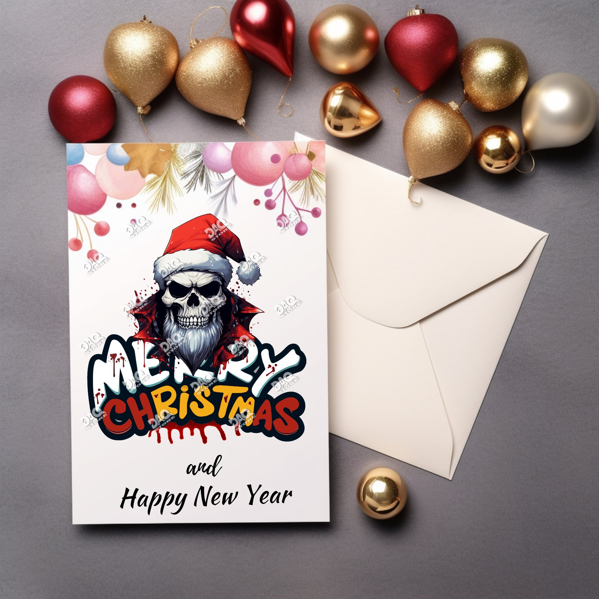 Skeleton Santa Claus PNG: Skull Merry Christmas Sublimation (digital ...
