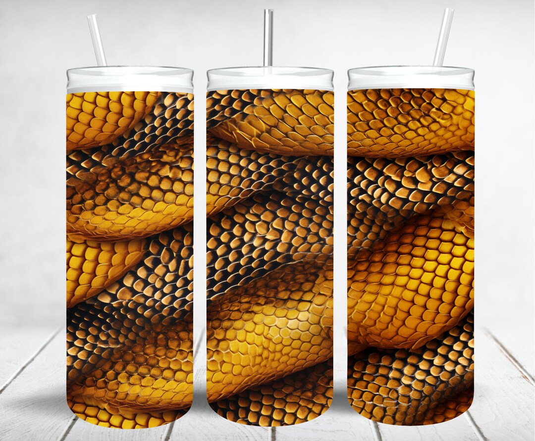 3D Gold Snake Skin Sublimation for Tumbler Design-20oz Skinny Tumbler ...