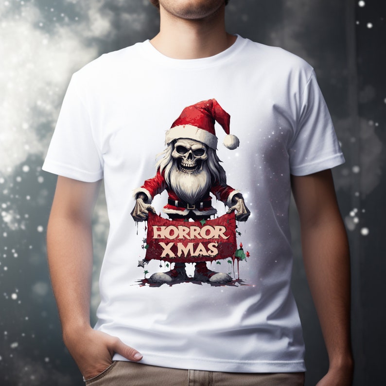 Horror Xmas Png Design-skeleton Santa Claus Png-gothic Skull Png ...