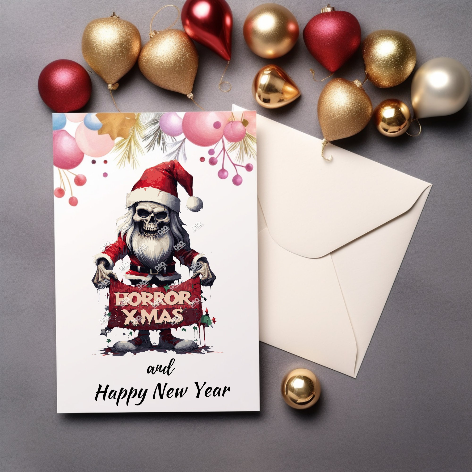 Horror Xmas Png Design-skeleton Santa Claus Png-gothic Skull Png ...