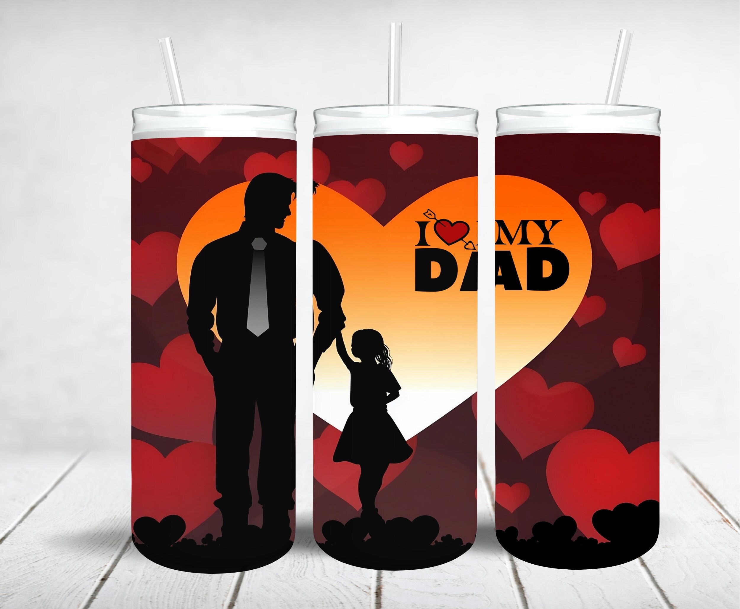 I Love My Dad Tumbler Design Png-father and Daughter Silhouette Design ...