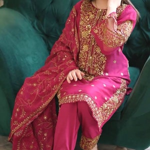 Beautiful Designer Top Pants Suit for Women, Indian Wedding Sangeet ...