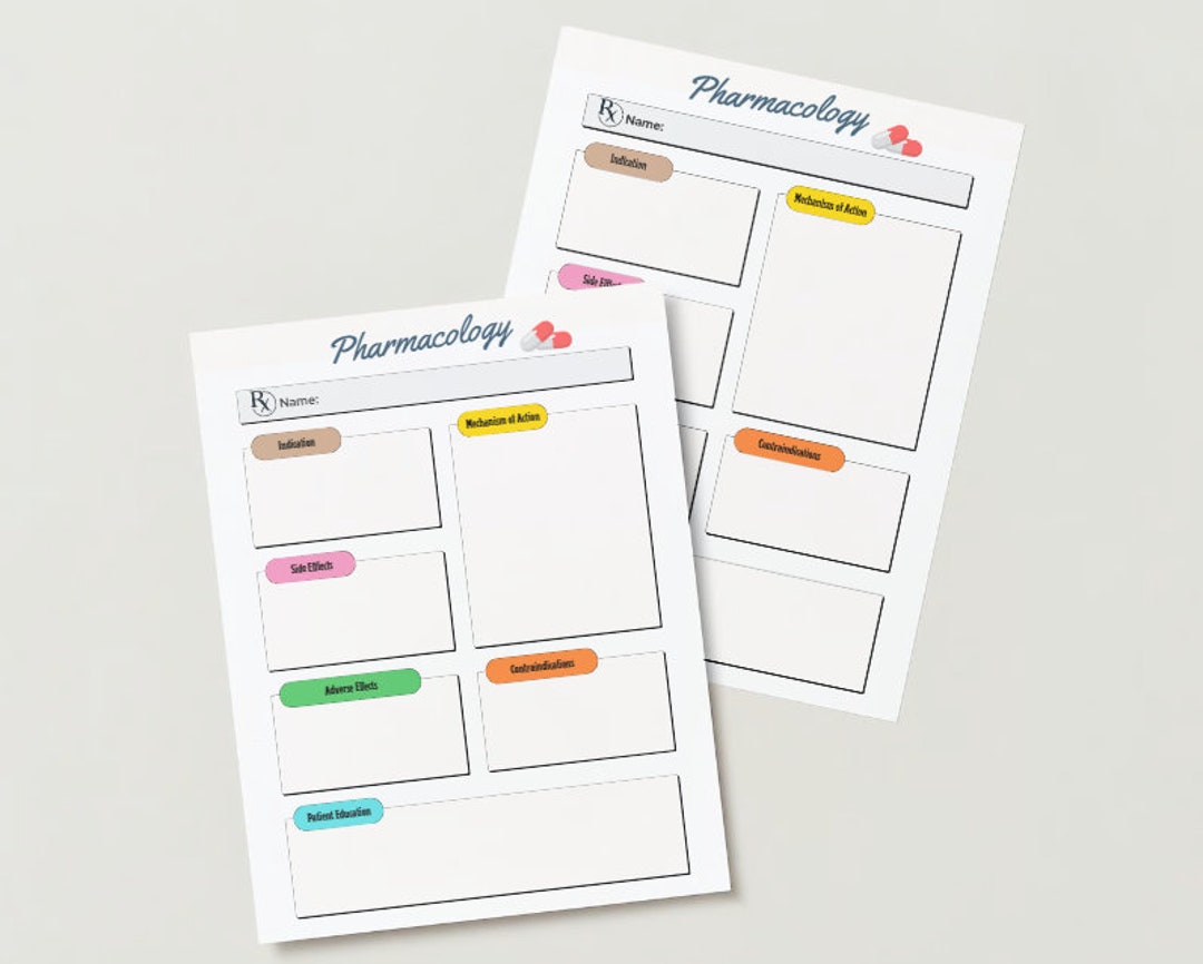 Simple Clinical Pharmacology Sheet for Nursing Students Printable - Etsy