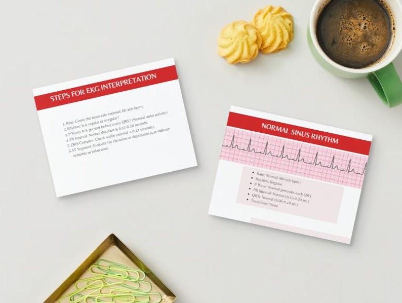 EKG Interpretation 4x6 Flashcards Printable - Etsy Australia