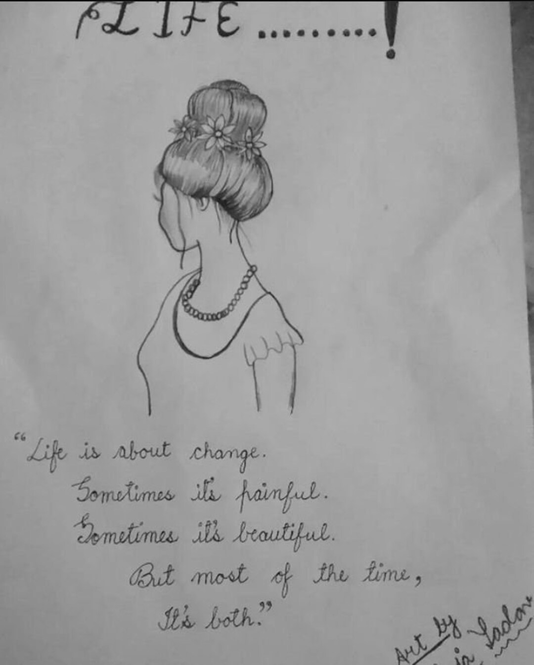 Handmade Sketch of a Girl, Sketch for Hall Decoration - Etsy