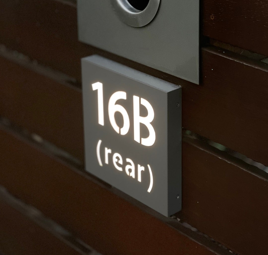 Illuminated LED Light Lit Street House Number Sign - Custom Made to ...