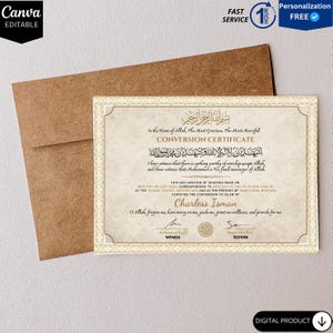 Islam Conversion Certificate - Personalized Digital Shahada Certificate ...
