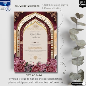 Fingerprint Nikkah Certificate: Custom Islamic Marriage Contract ...
