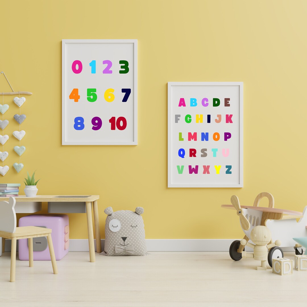 Printable Math Classroom Decor, Printable Numbers Wall Art, Alphabet ...