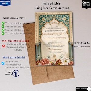 Shahada Certificate Download for Islamic Conversion Shahada Certificate ...