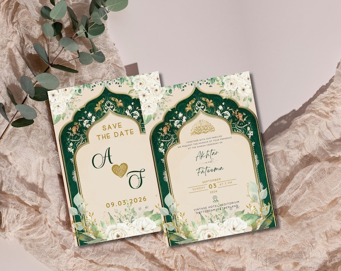 Walima Invitation | Muslim Wedding Invitation | Valima Invitation ...