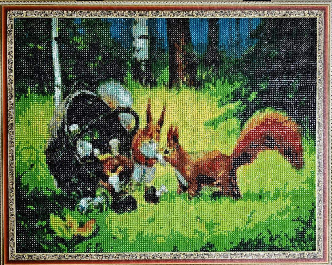Diamond Painting Forest Animals Squirrels Kitchen Painting - Etsy