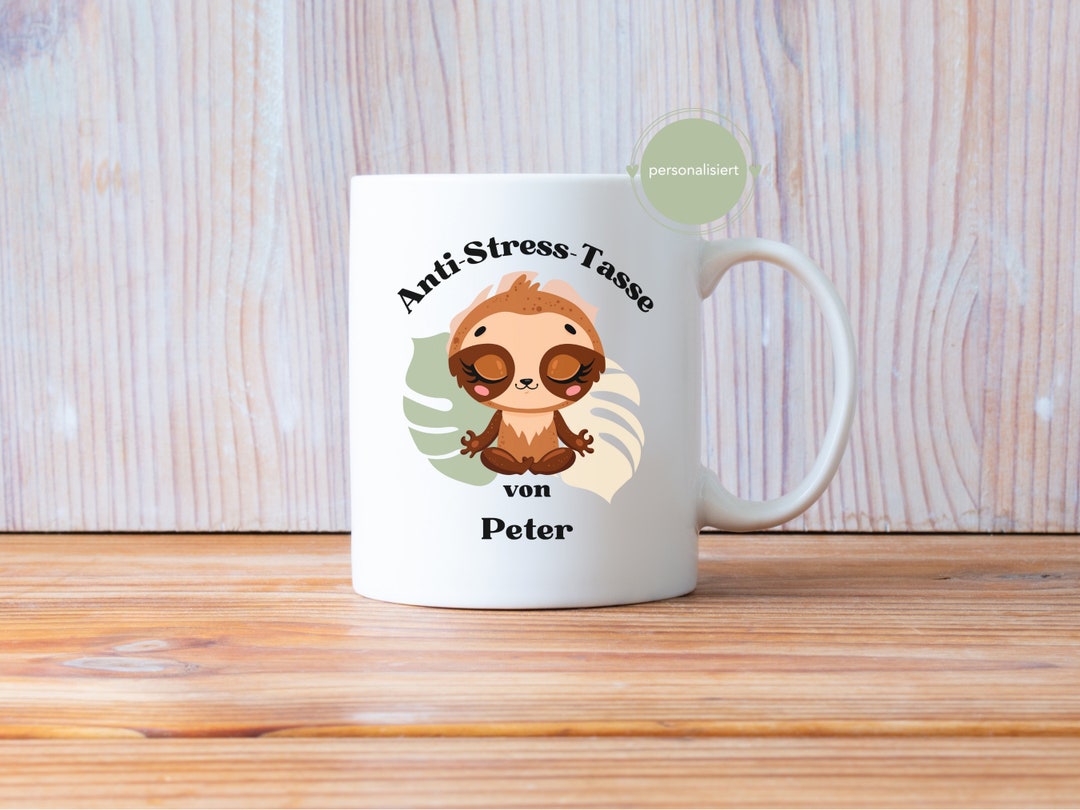 Anti Stress Cup Sloth With Name Gift for Colleagues Gift Idea for ...