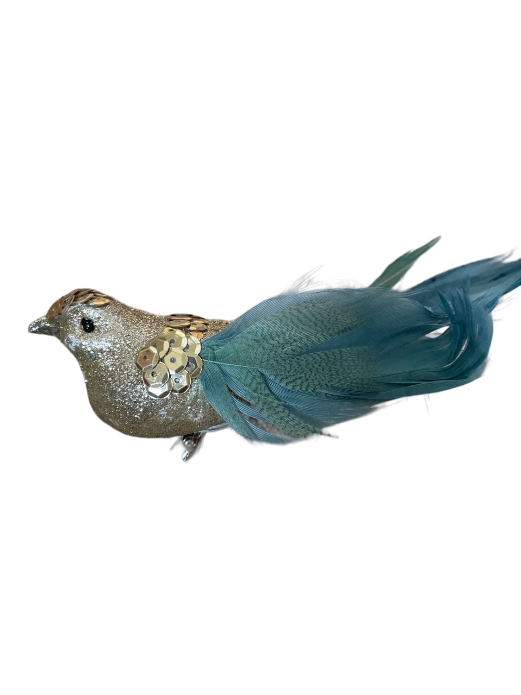 Gisela Graham Blue and Gold Bird - Etsy
